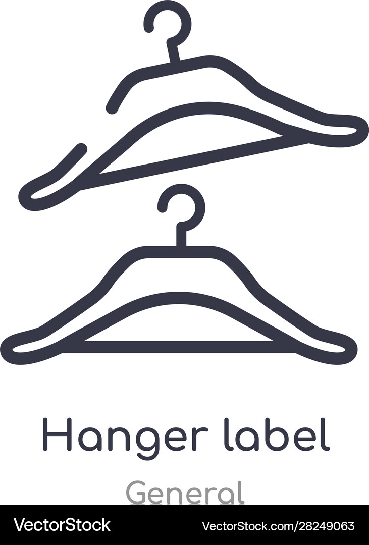 Hanger label outline icon isolated line from Vector Image