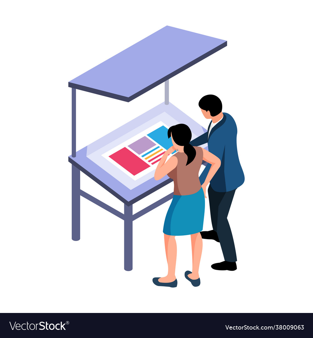 Isometric polygraphy icon Royalty Free Vector Image