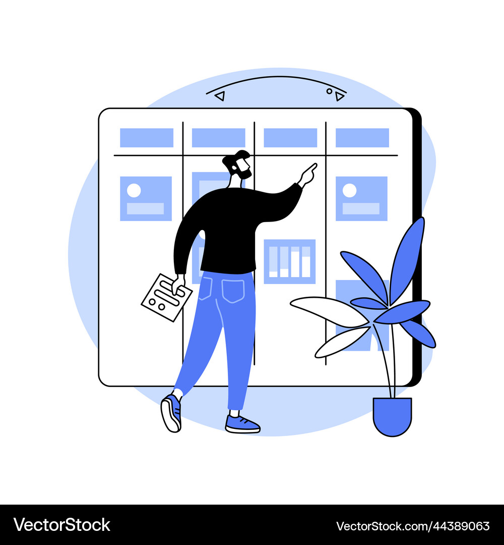 Kanban board isolated cartoon Royalty Free Vector Image