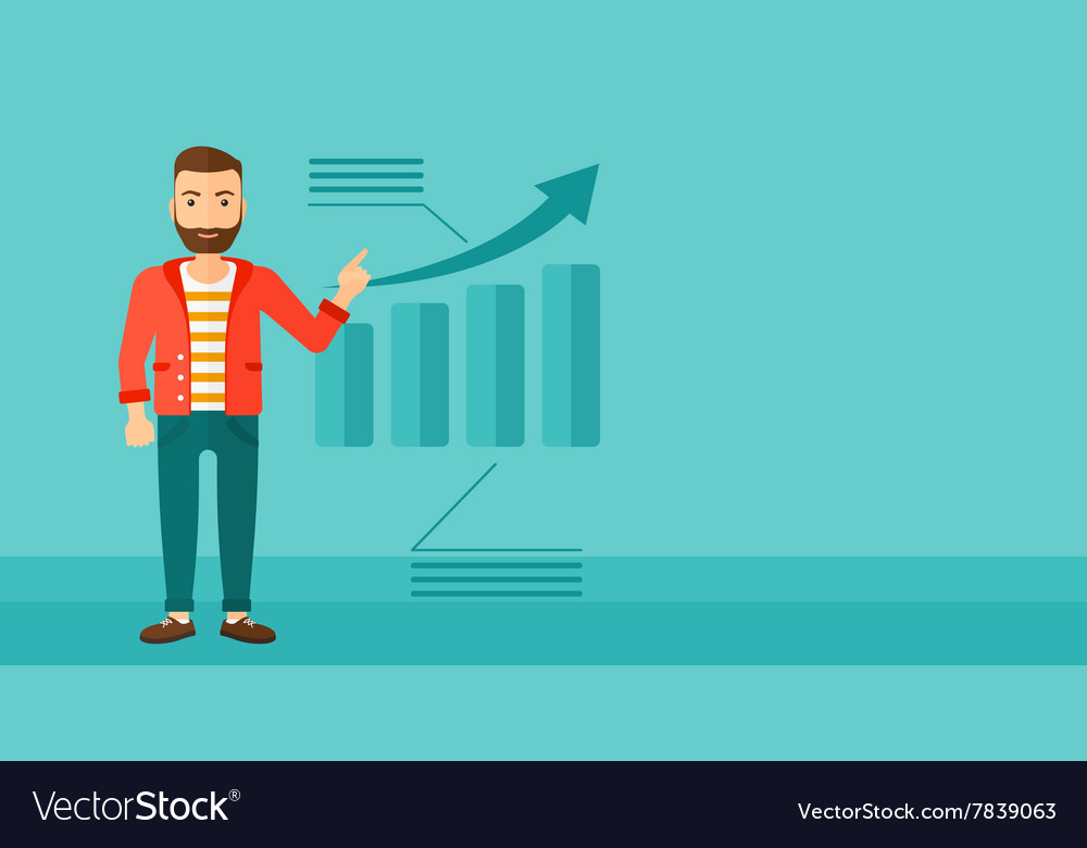 Man presenting report Royalty Free Vector Image