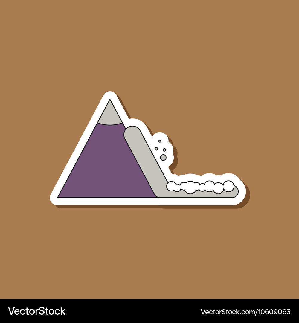 Paper sticker on stylish background snow avalanche