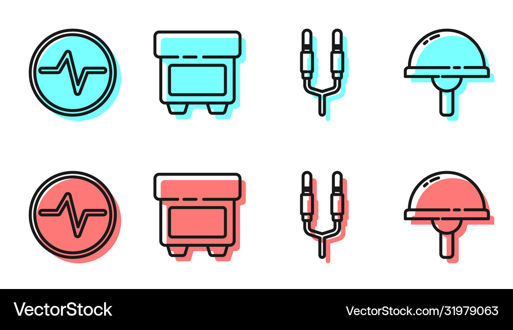 Set line audio jack electric circuit scheme fuse Vector Image