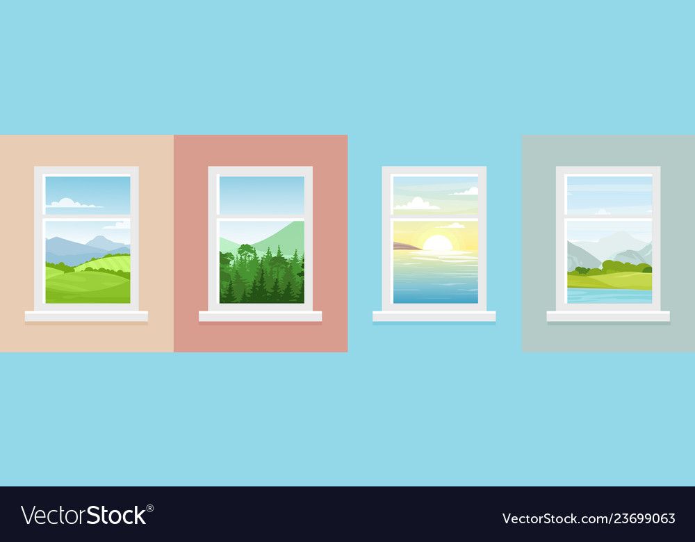 Set windows with different Royalty Free Vector Image
