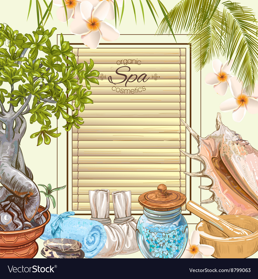 Spa bamboo frame Royalty Free Vector Image - VectorStock