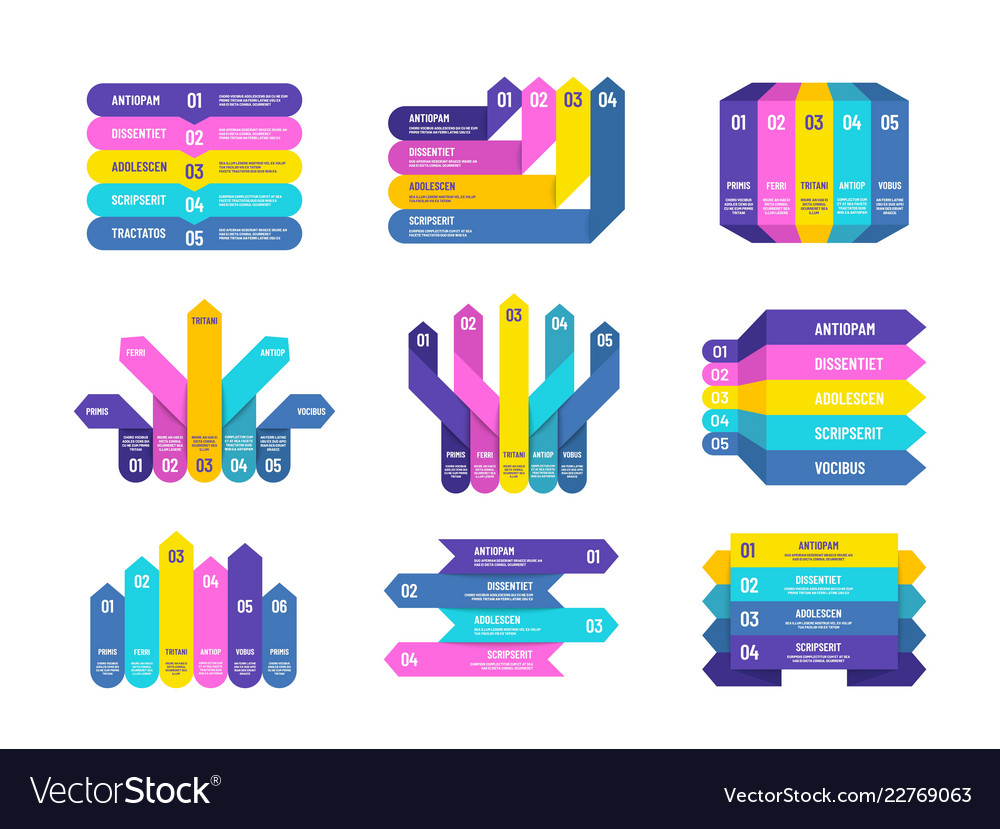 Step infographic options or process arrow graphs Vector Image