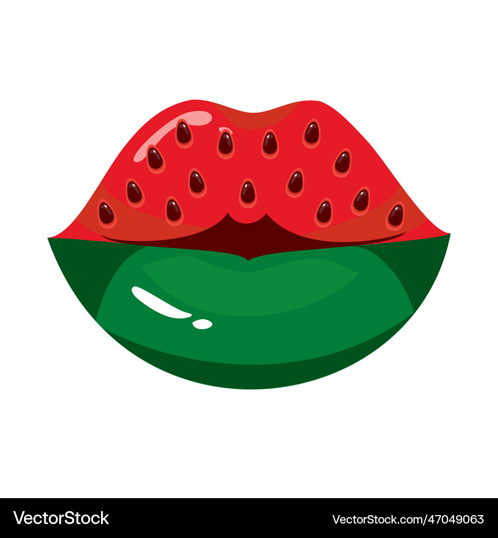 Watermelon lip makeup Royalty Free Vector Image