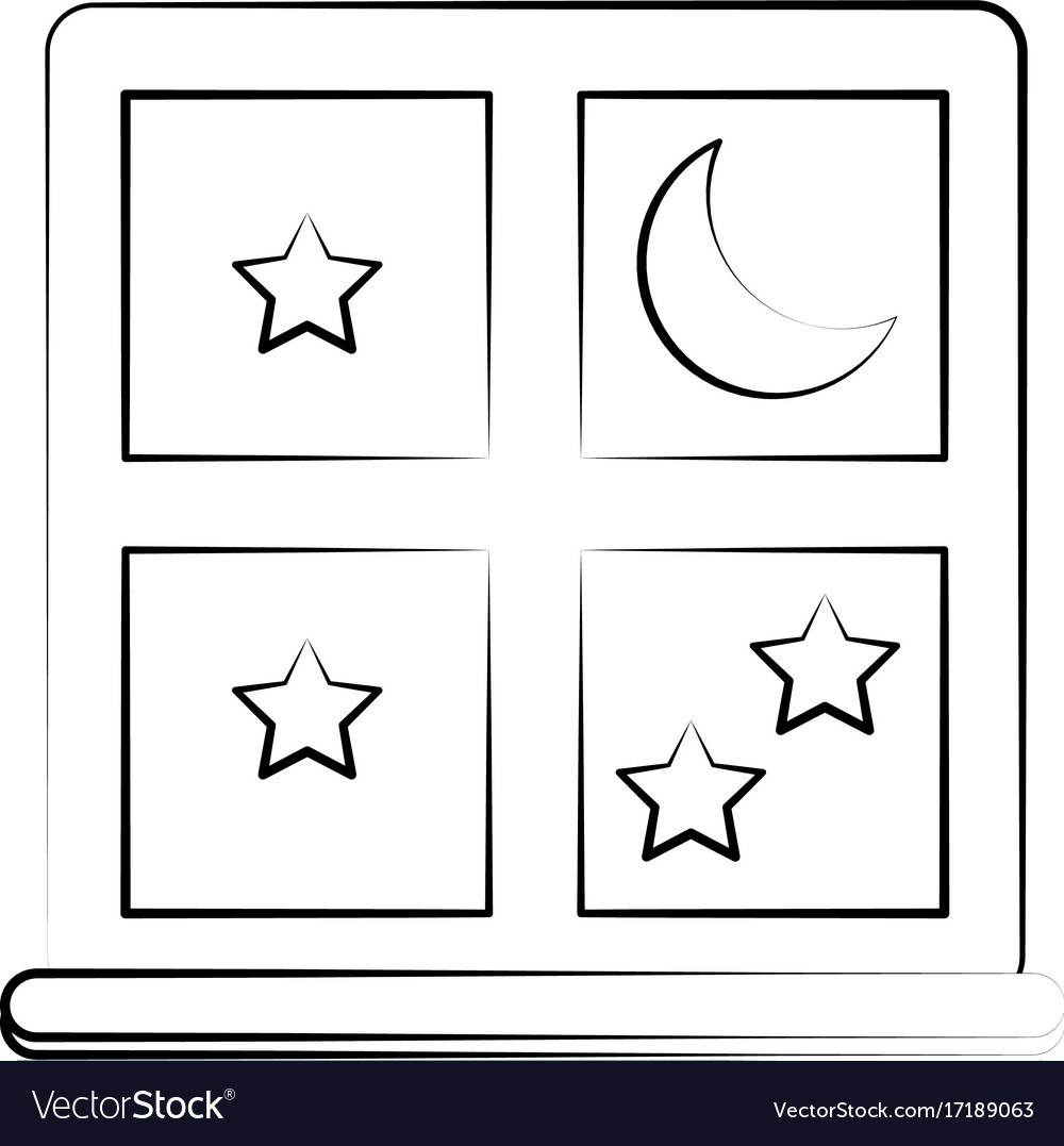 Window night view Royalty Free Vector Image - VectorStock