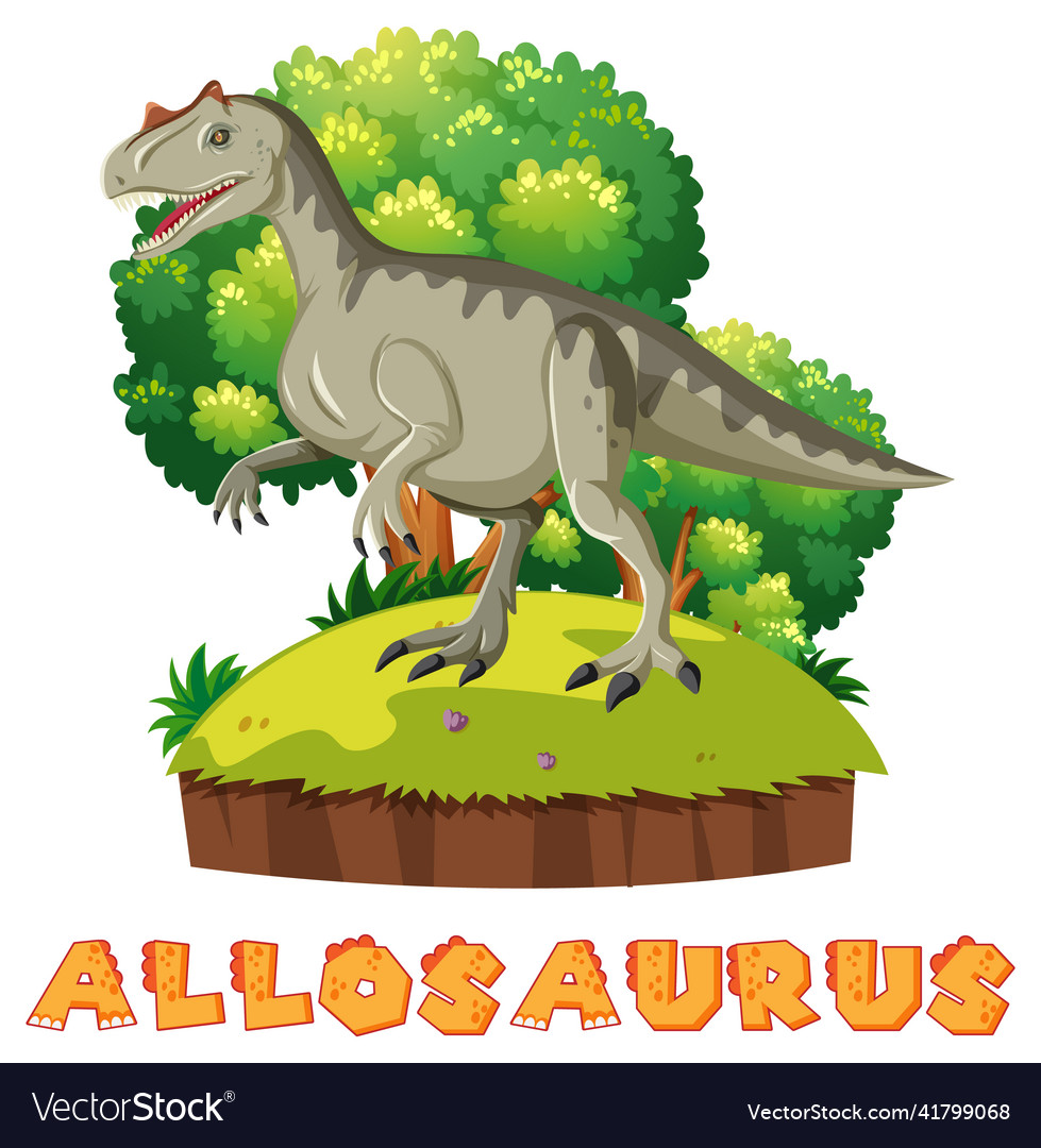 Allosaurus standing on the ground Royalty Free Vector Image