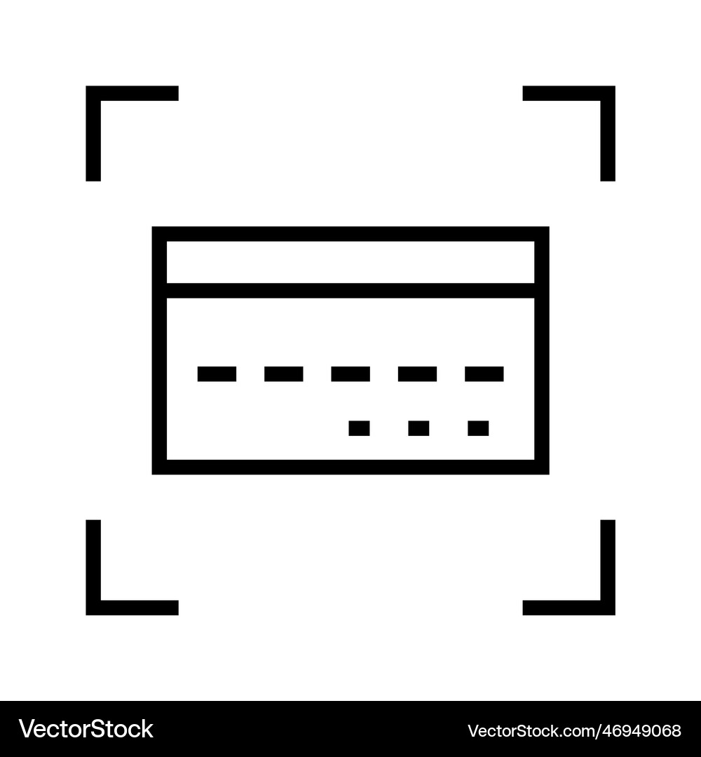 Credit card scan icon or verification Royalty Free Vector