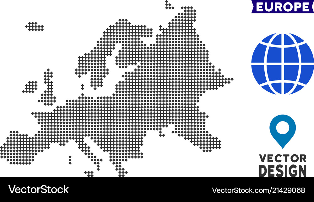 Dot europe map Royalty Free Vector Image - VectorStock