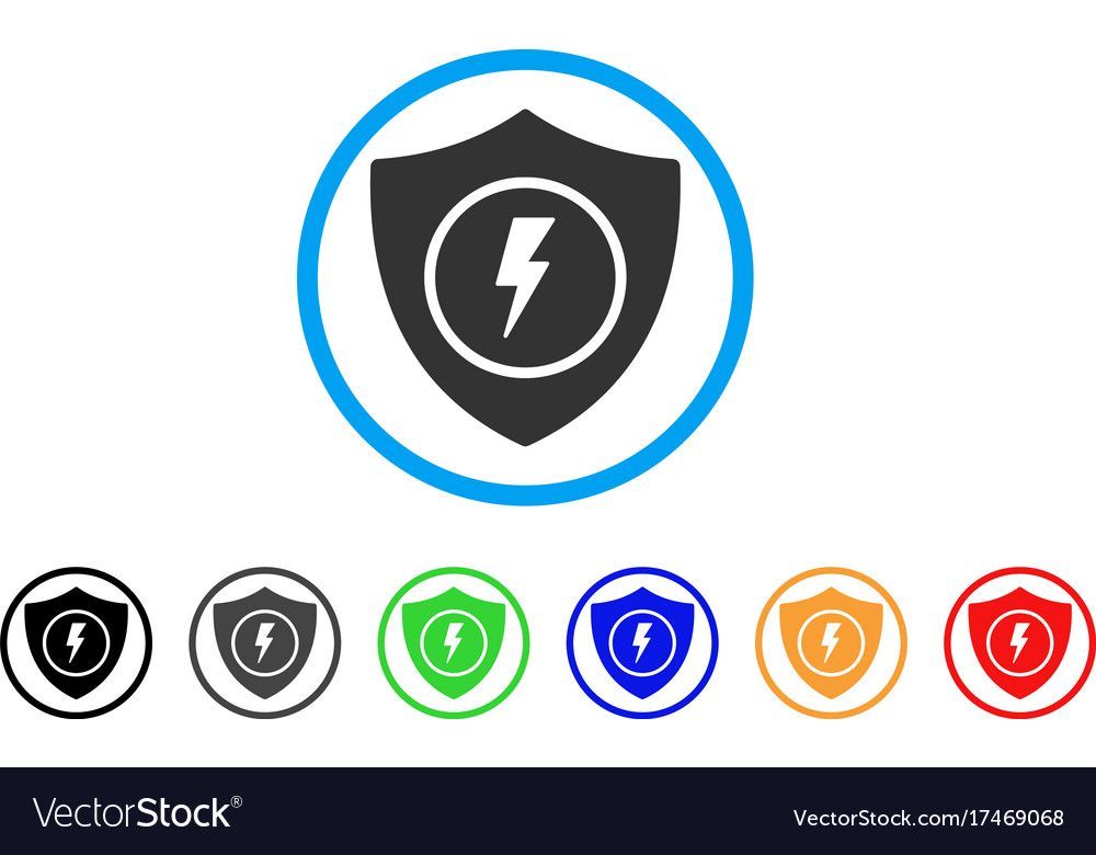 Electric guard rounded icon Royalty Free Vector Image
