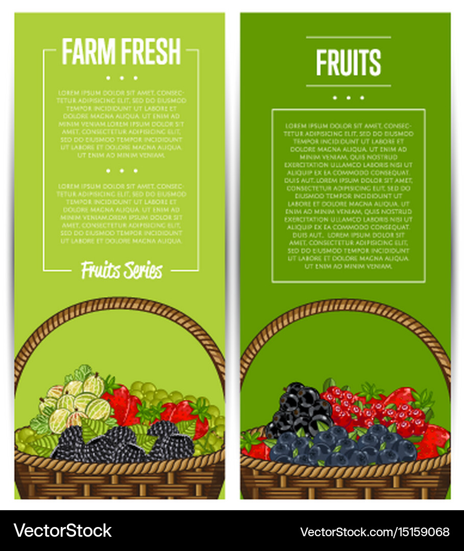 Farm fresh berry flyers set Royalty Free Vector Image