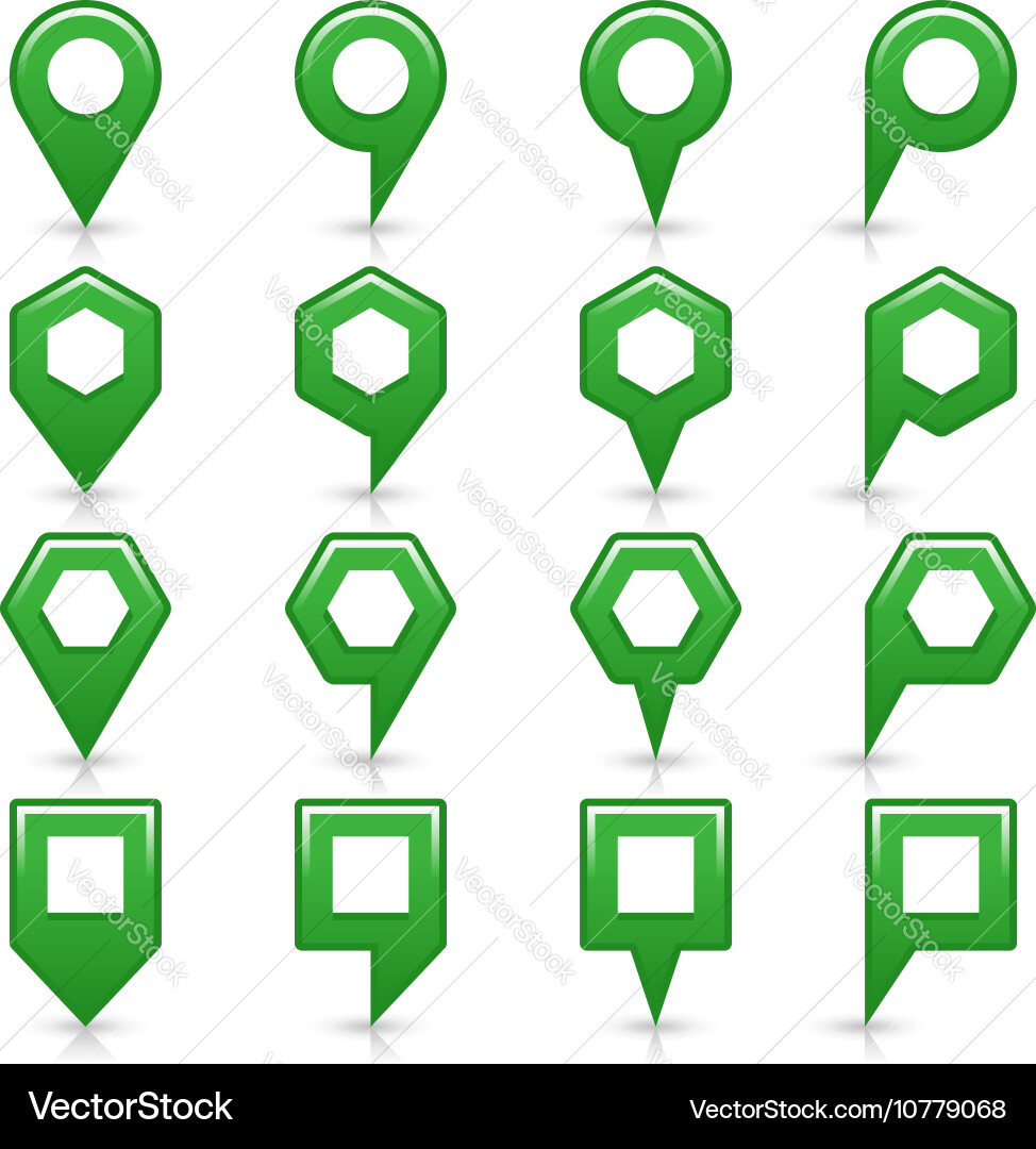 Flat green color map pin sign location icon Vector Image