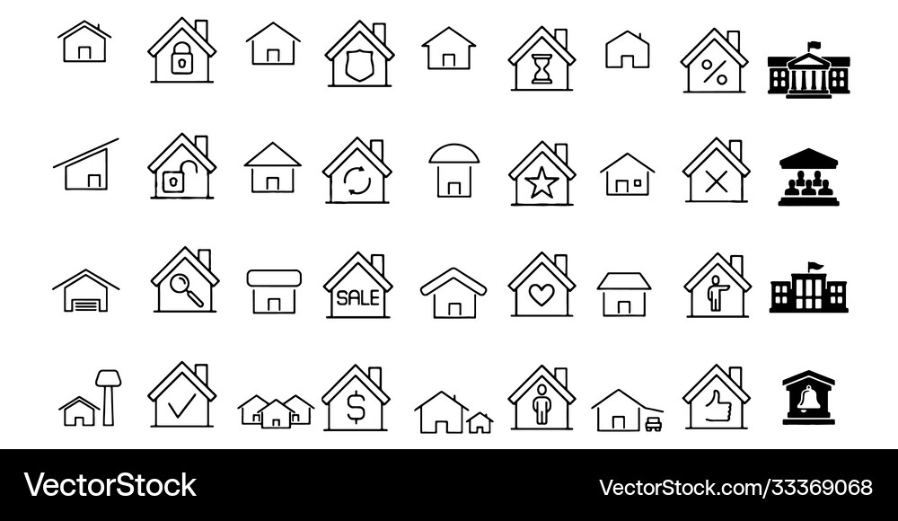 House and home icons Royalty Free Vector Image
