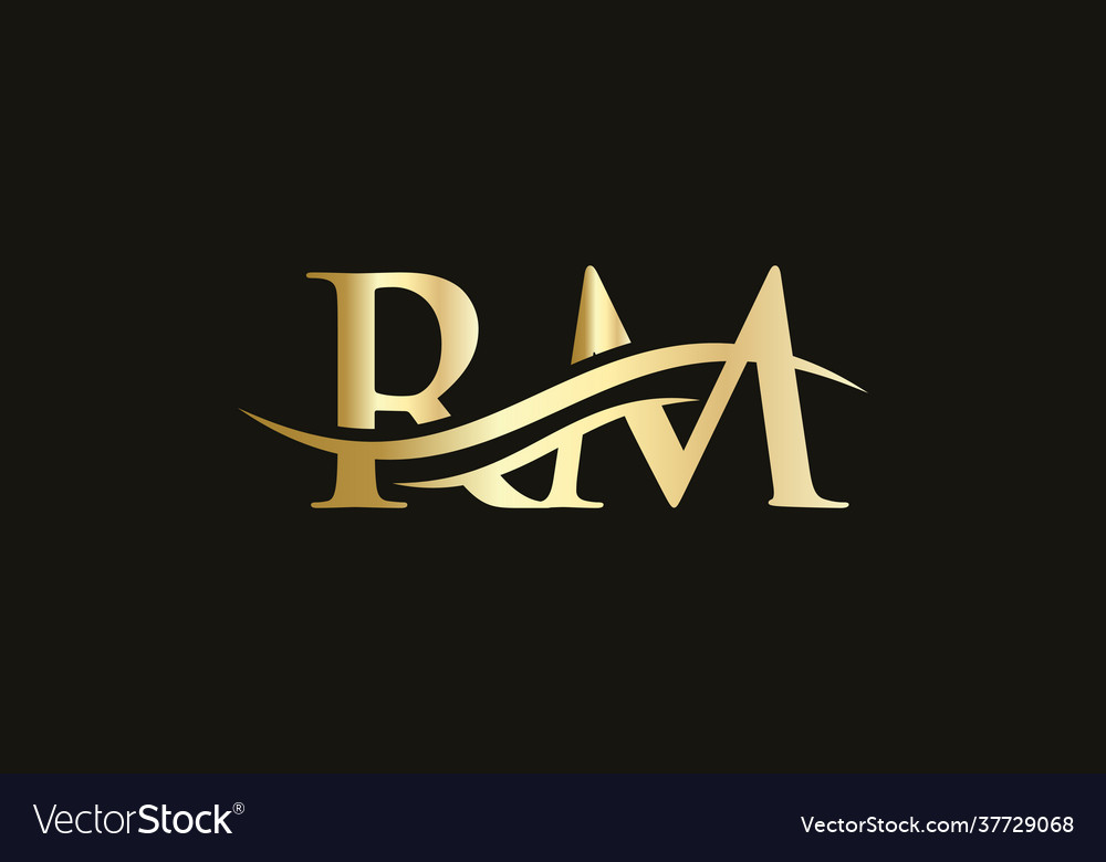 Initial rm letter linked logo template rm logo Vector Image