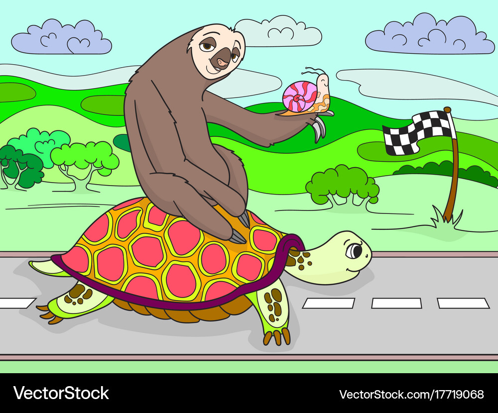 Long journey speed three friends went on a Vector Image