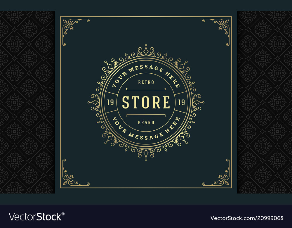 Luxury logo template golden vintage Royalty Free Vector