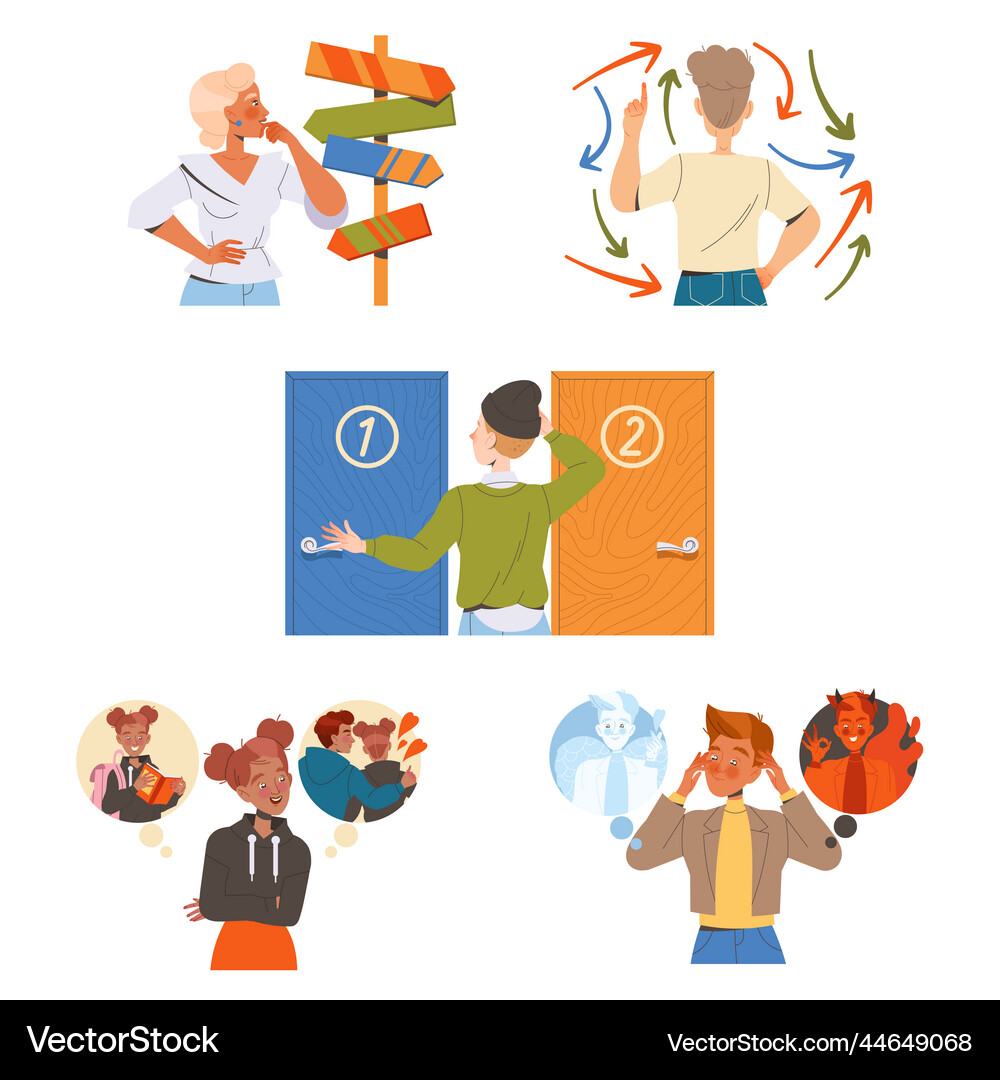 People character making their own choice choosing Vector Image