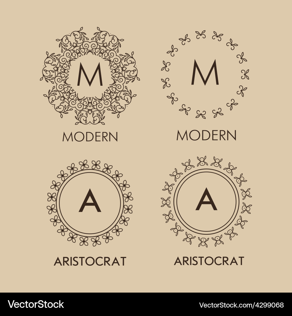 Set of luxury simple and elegant monogram Vector Image