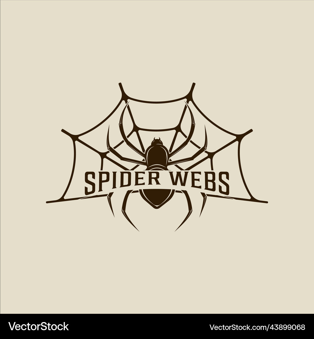 Spider webs logo vintage template icon graphic Vector Image