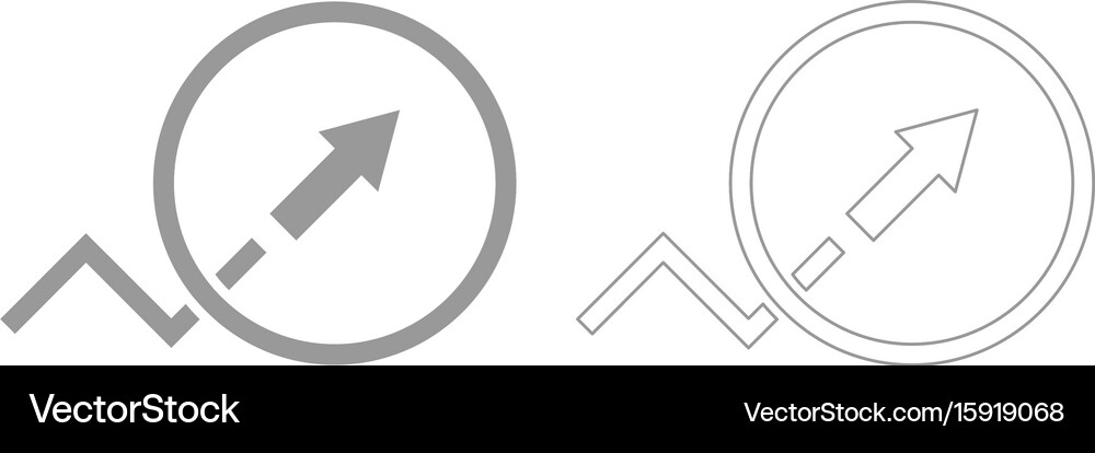 Trend or growth sign grey set icon Royalty Free Vector Image
