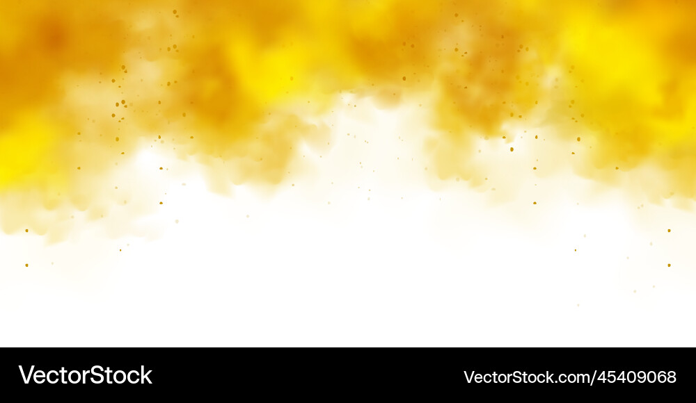Yellow colorful smoke clouds isolated on white Vector Image