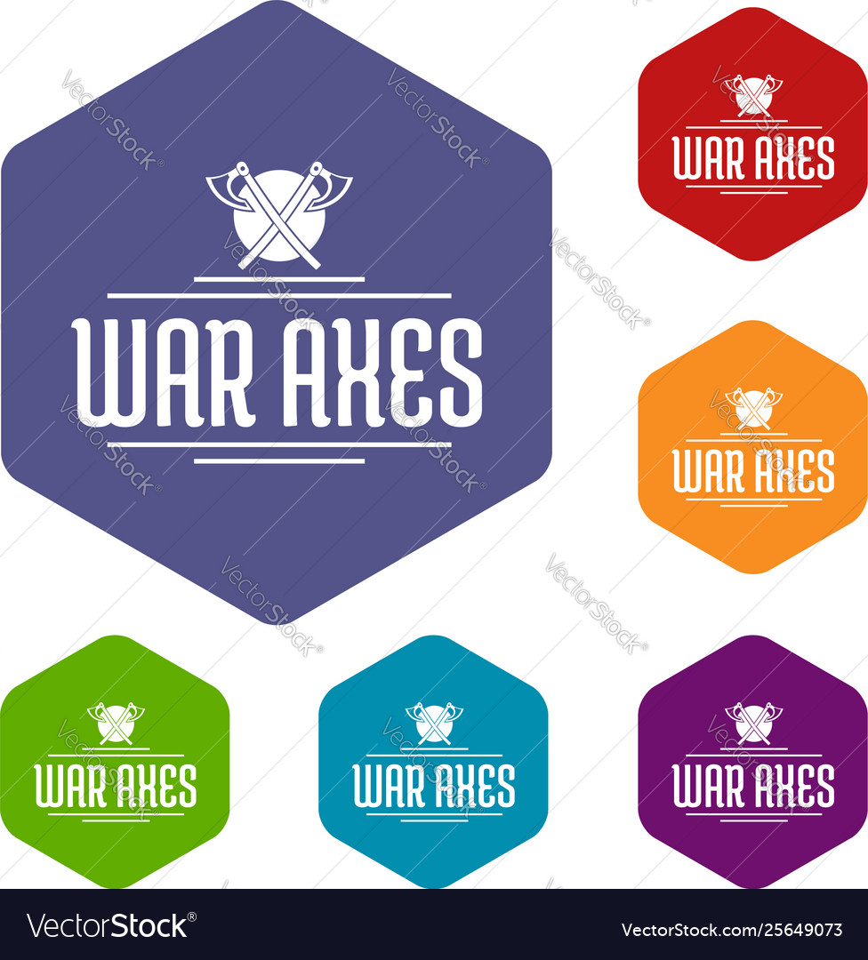 Axe icons hexahedron Royalty Free Vector Image