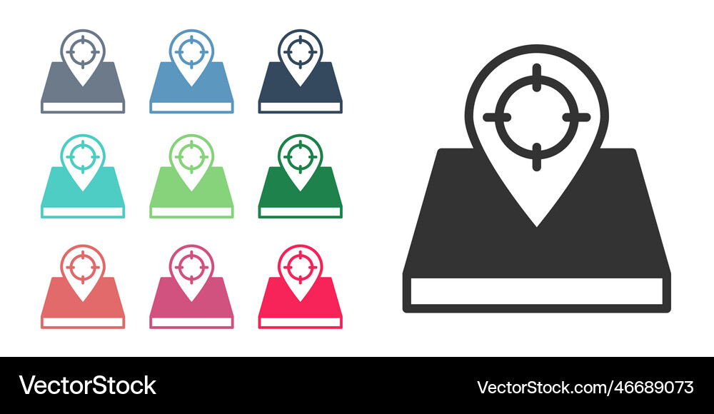 Black hunt place icon isolated on white background