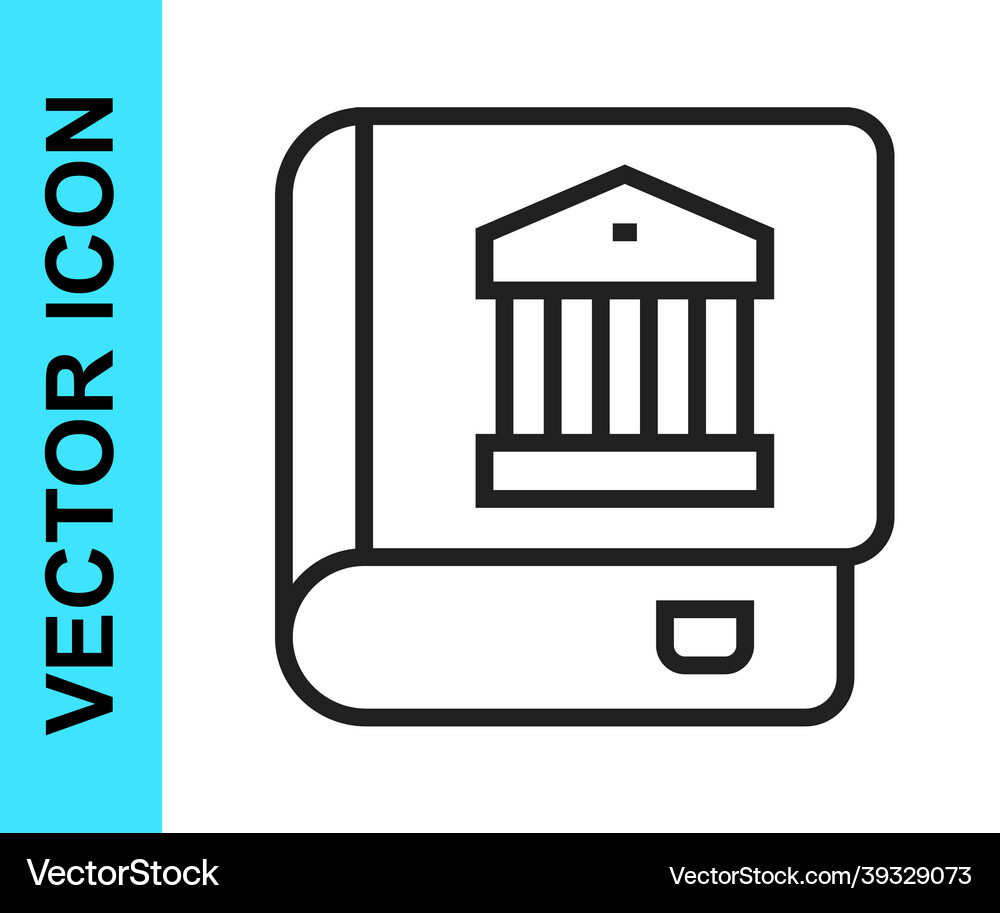 Black line law book icon isolated on white Vector Image