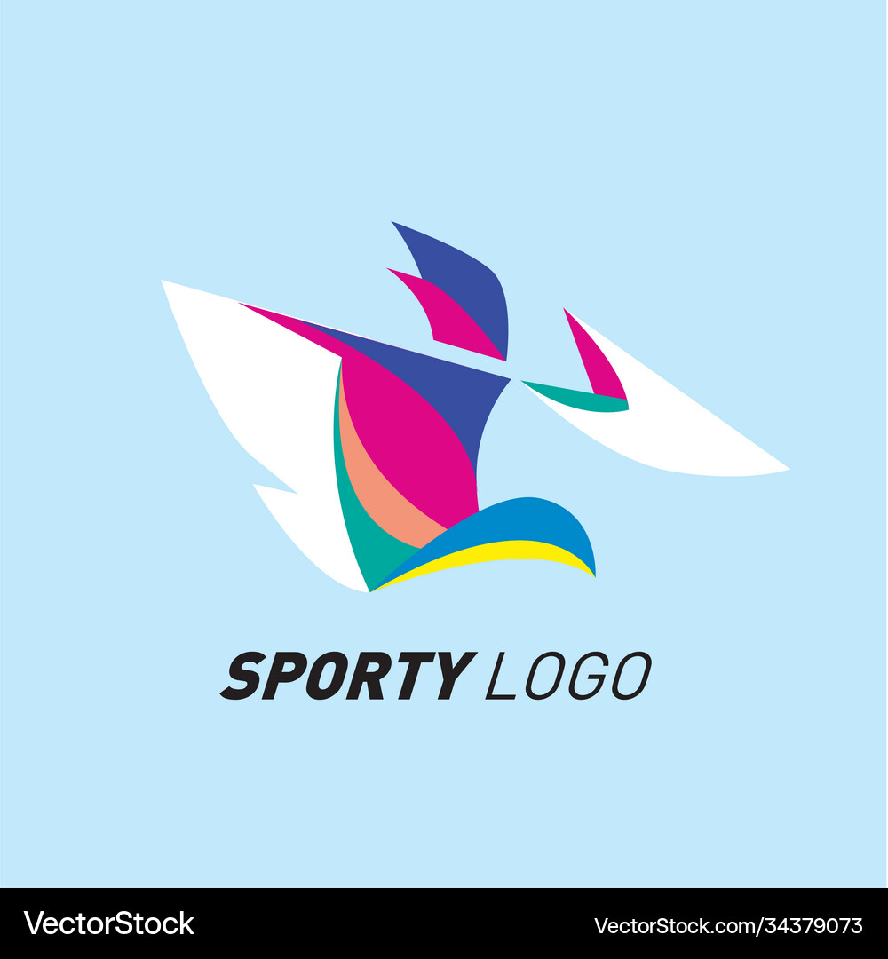 Colorful dynamic sport logo and icon event Vector Image
