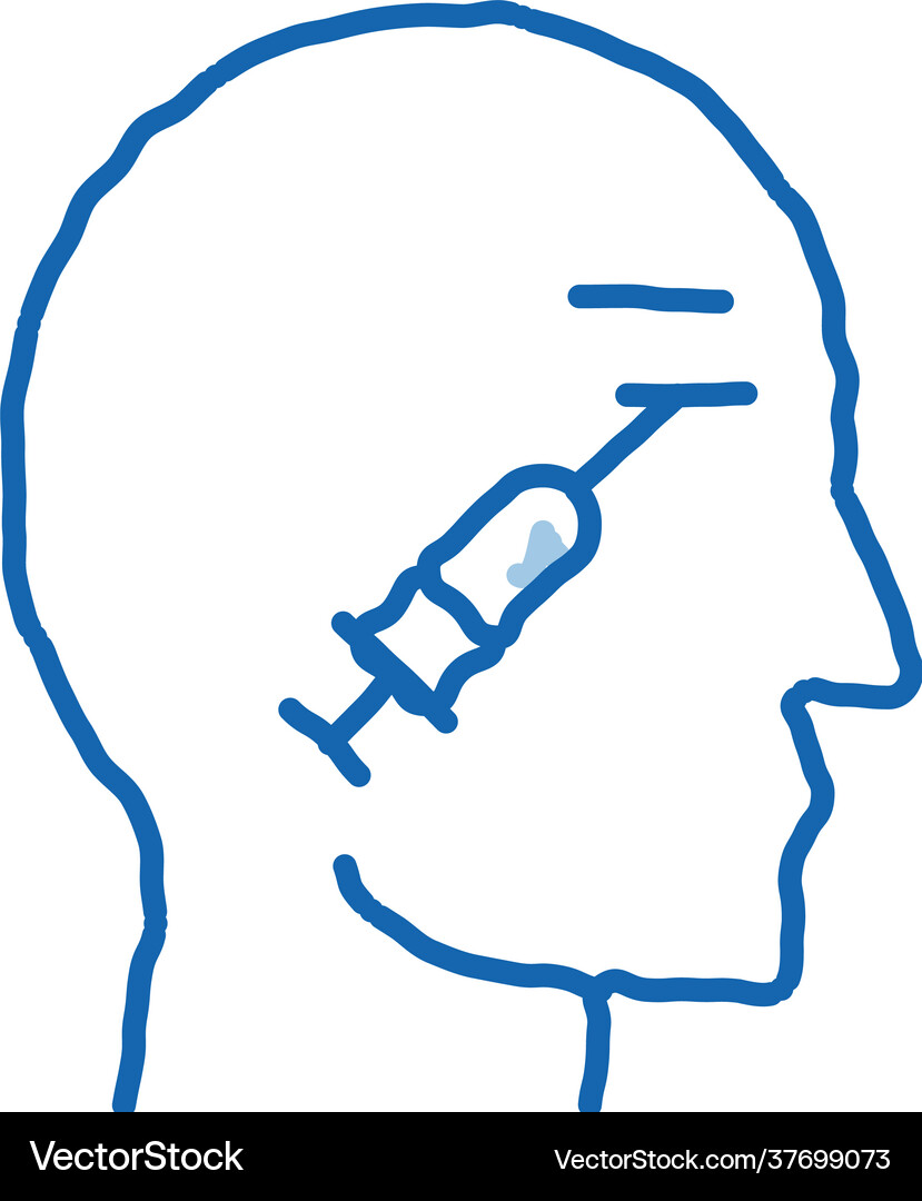Cosmetic injection in eye doodle icon hand drawn Vector Image