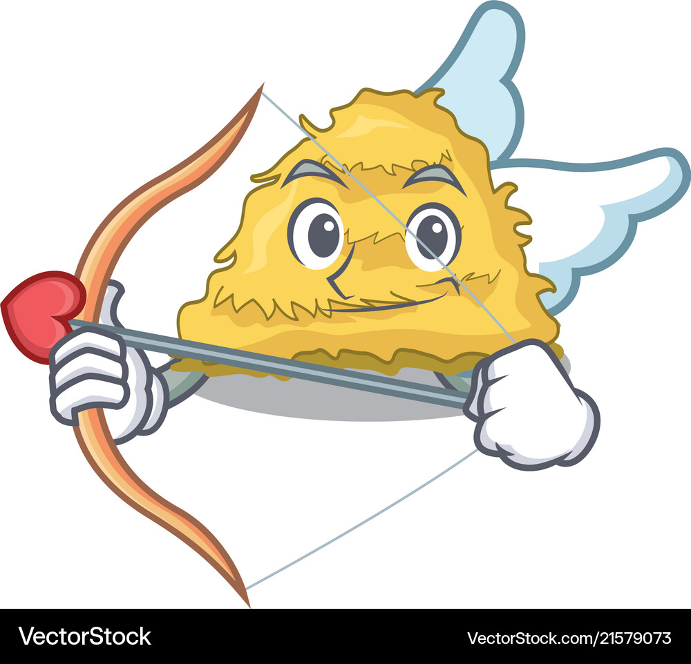 Cupid hay bale character cartoon Royalty Free Vector Image