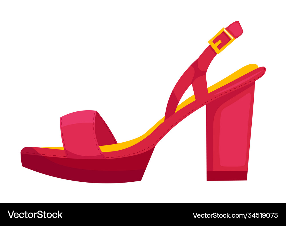 Female open toe platform heel sandal isolated Vector Image