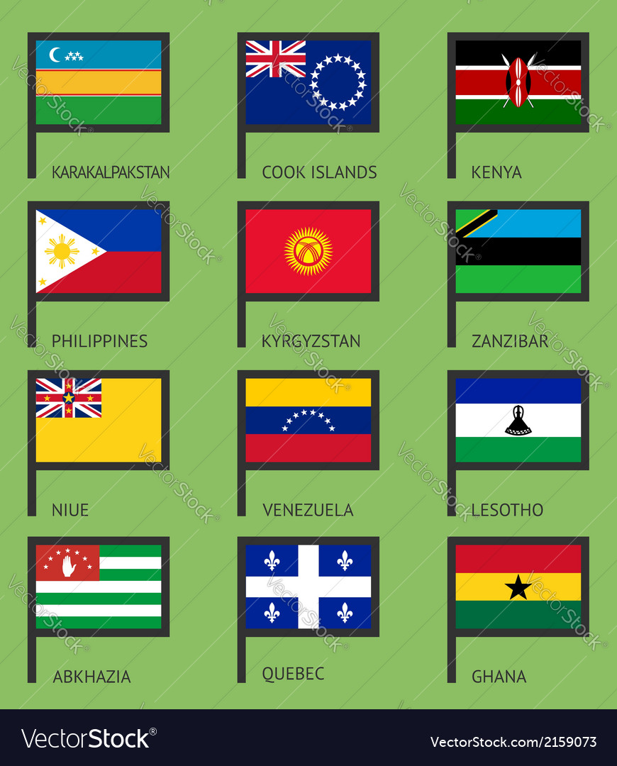 Flags flat set-16 Royalty Free Vector Image - VectorStock