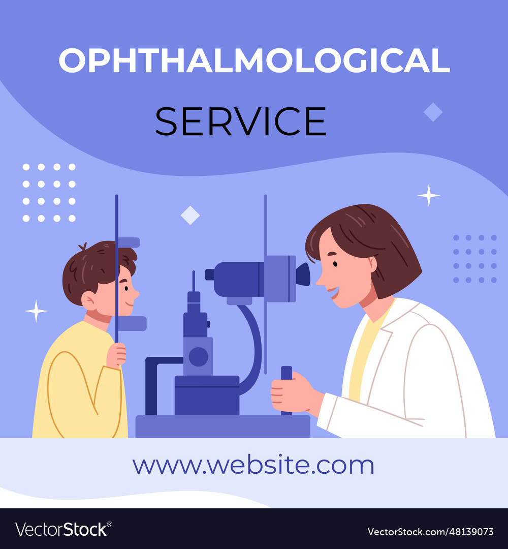 Flat design optometrist posts Royalty Free Vector Image