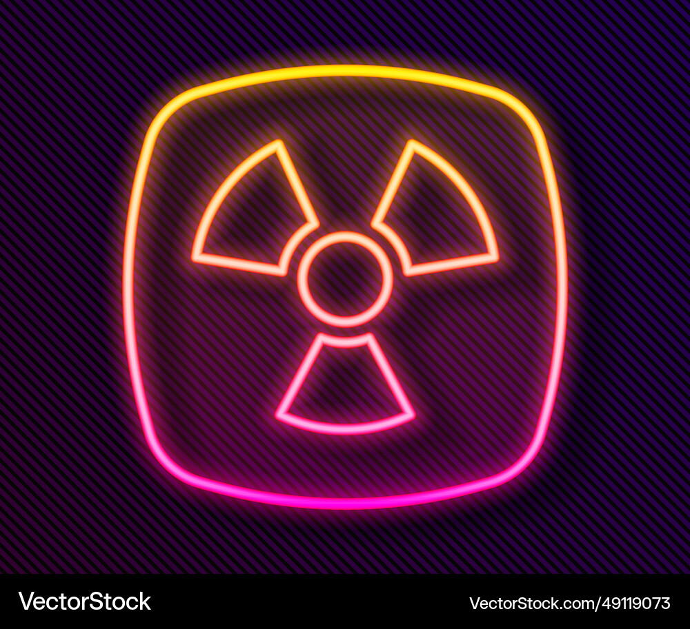 Glowing neon line radioactive icon isolated on Vector Image