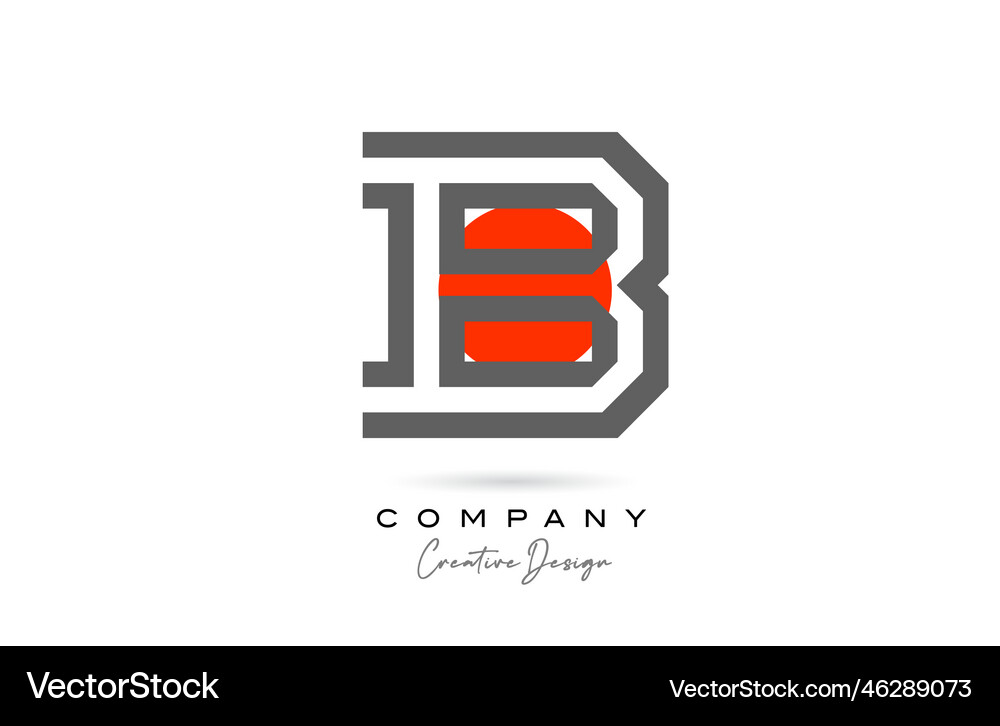 Grey line b alphabet letter logo icon design Vector Image