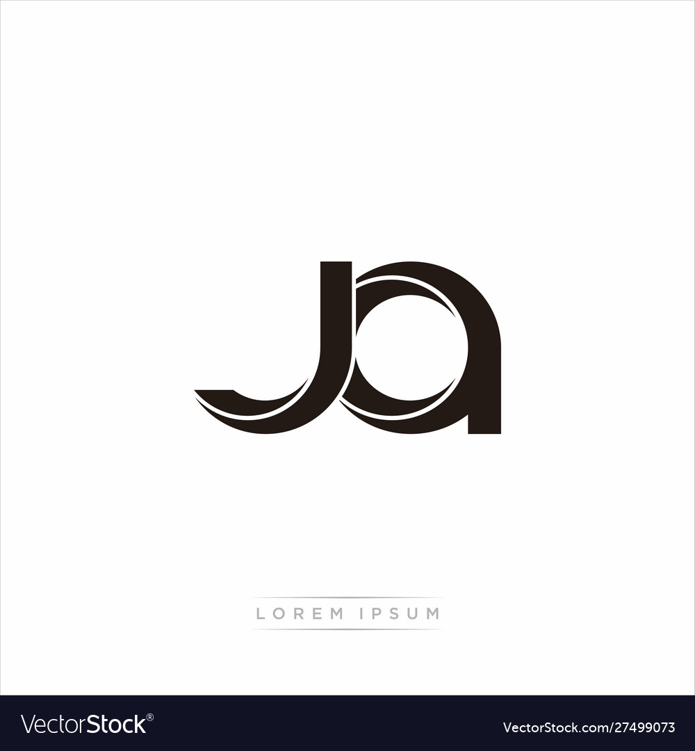 Ja initial letter split lowercase modern monogram Vector Image