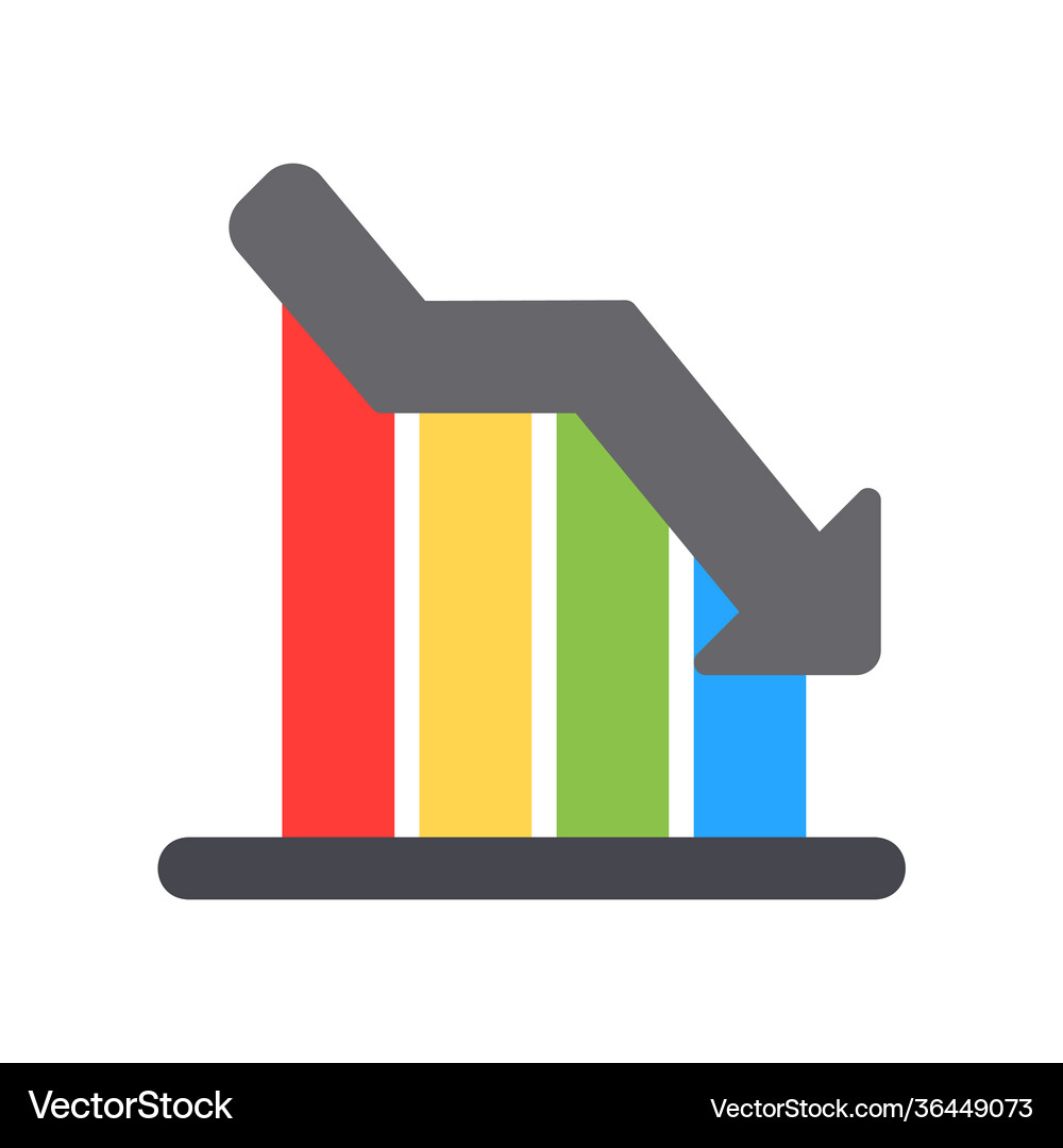 Loss icon in flat style about marketing Royalty Free Vector