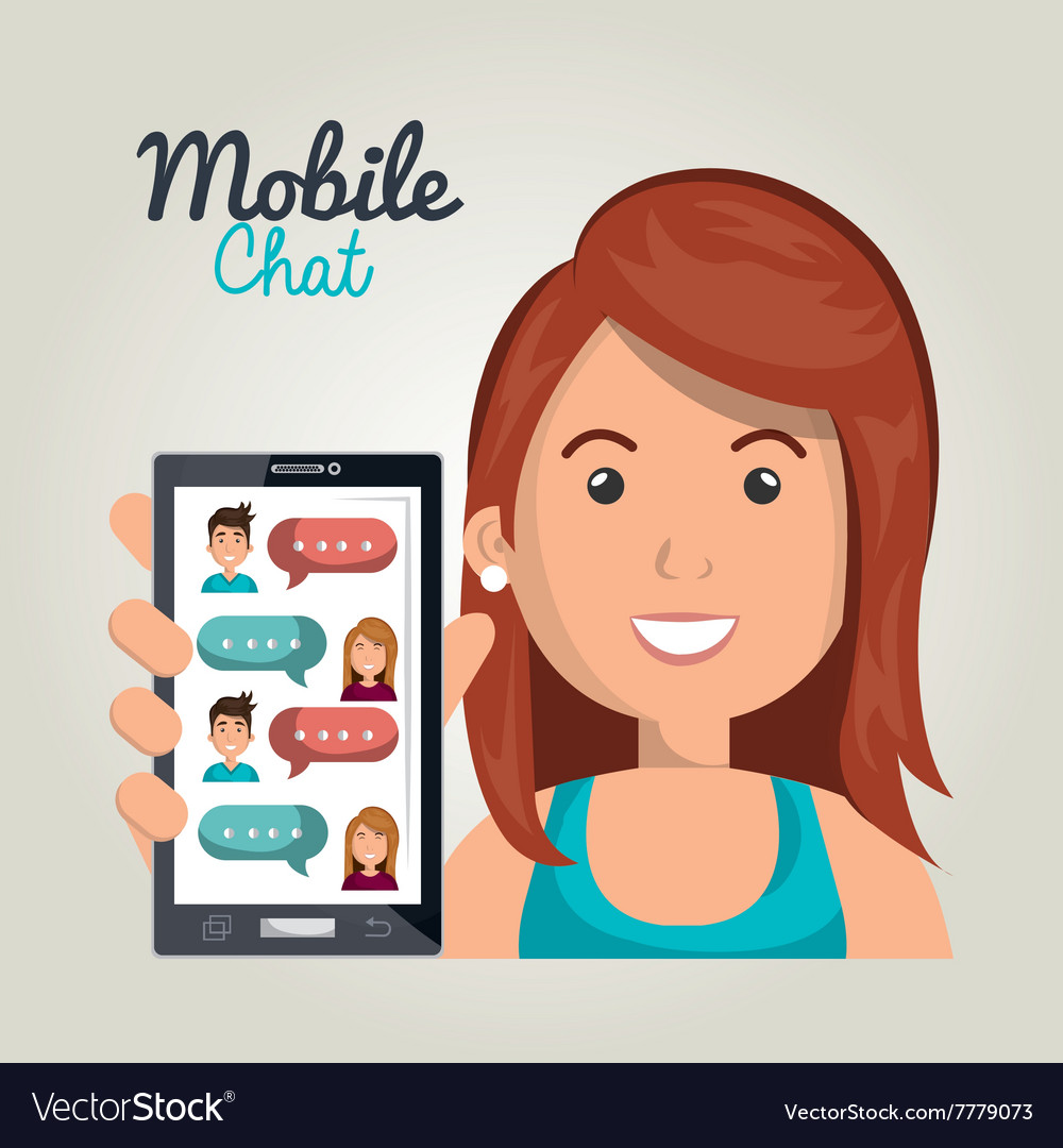 Mobile chat design Royalty Free Vector Image - VectorStock