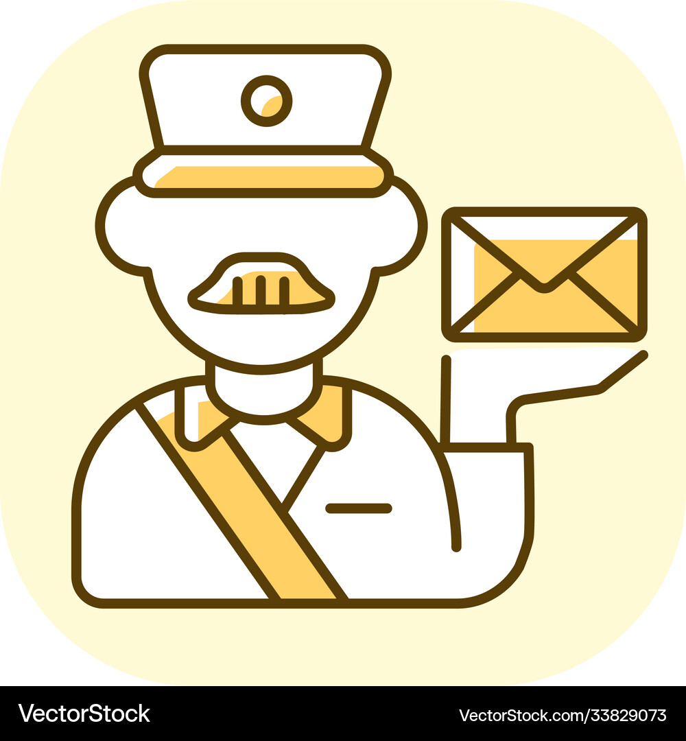 Postman yellow rgb color icon Royalty Free Vector Image