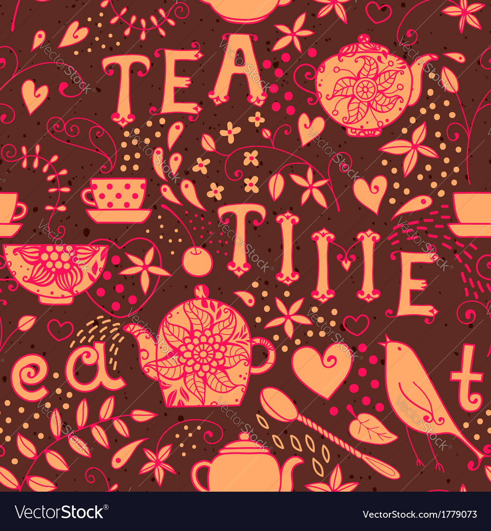Seamless pattern - tea time Royalty Free Vector Image