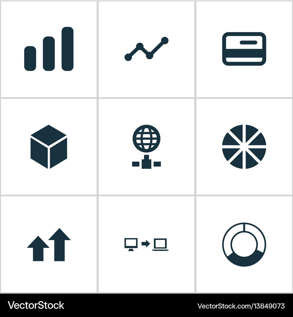 Set of simple analysis icons Royalty Free Vector Image