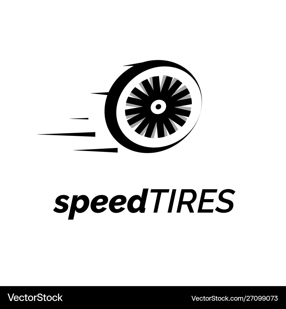 Speed Tire Logo - Vintage Style Royalty Free Vector Image