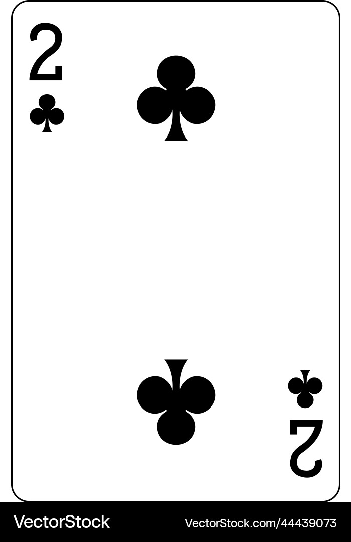 Two of clubs Royalty Free Vector Image - VectorStock