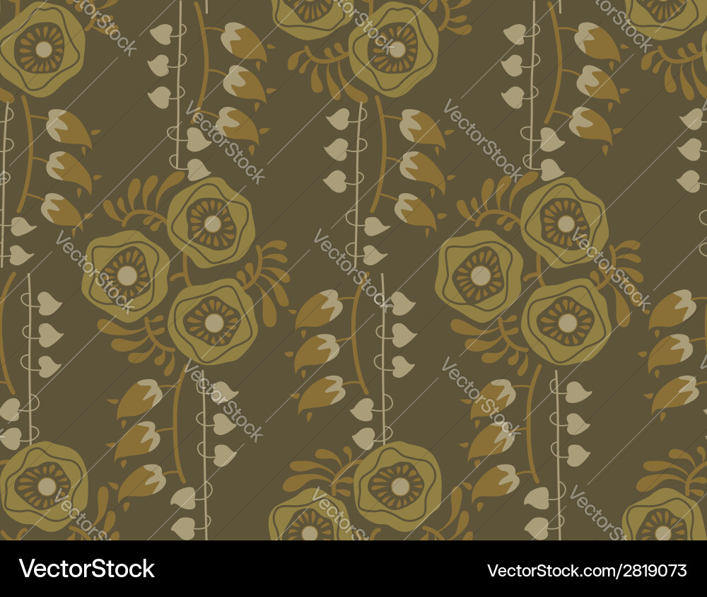Vintage floral pattern art nouveau style Vector Image