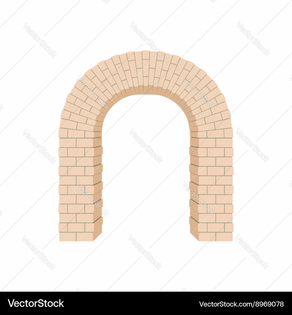 Arch of bricks icon cartoon style Royalty Free Vector Image