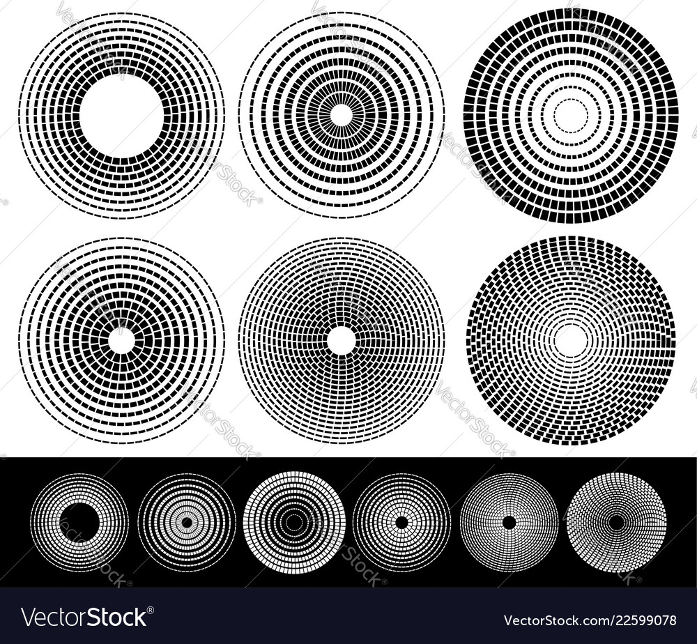 Concentric circle elements set 6 variation Vector Image Concentric circle elements set 6 variation Vector Image