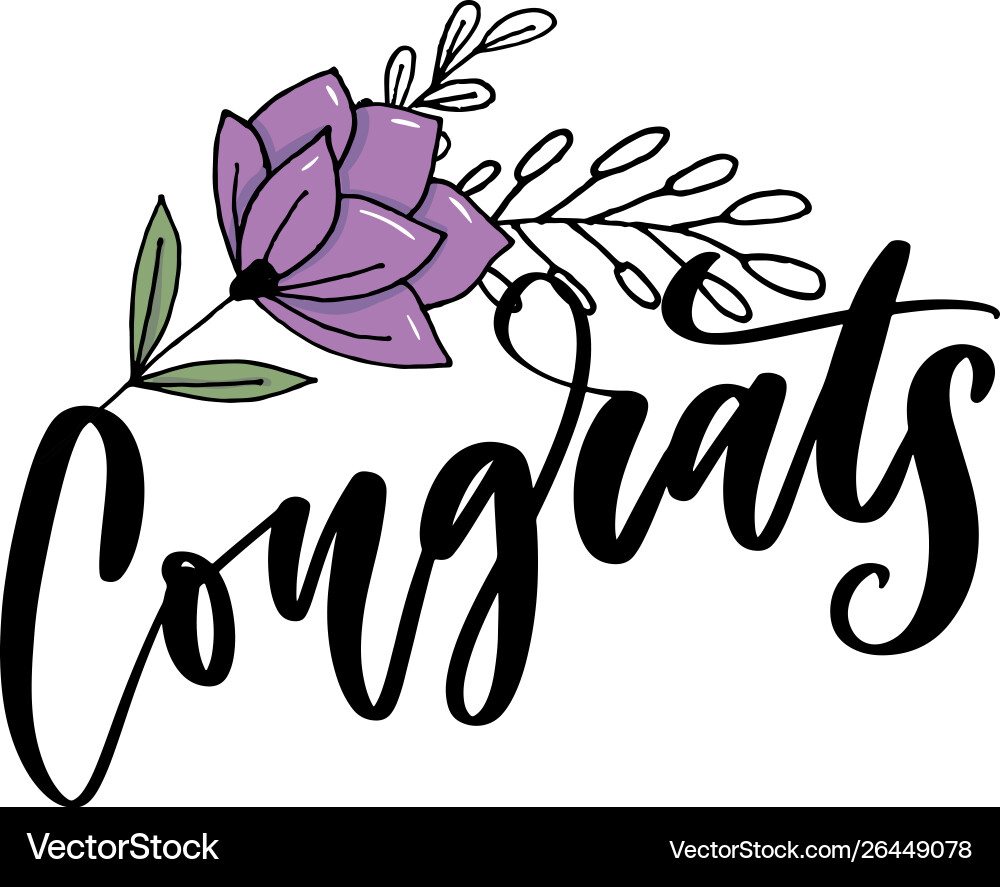 Congrats hand written lettering Royalty Free Vector Image