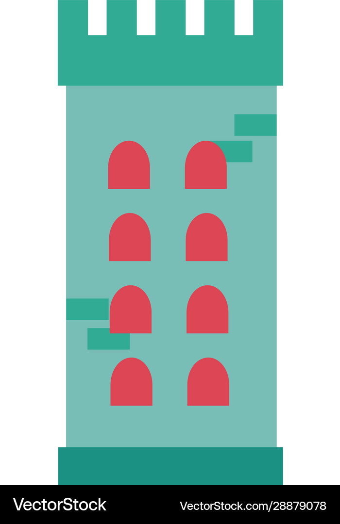 Cute fairytale castle isolated icon Royalty Free Vector